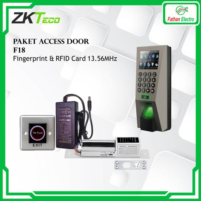 Jual Paket Access Door Fingerprint ZKTeco F18 Mifare - Pintu Kaca - Kota Bekasi - Fathan Electro ...