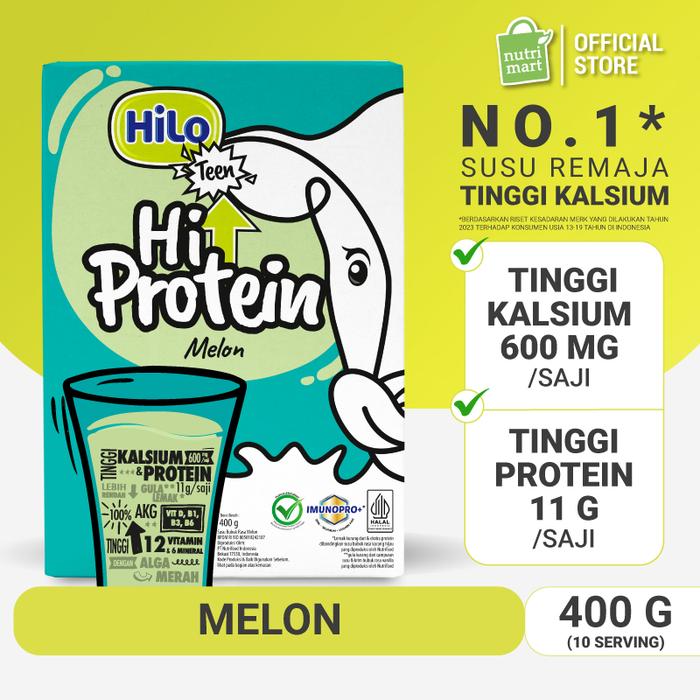 Promo HiLo Teen HI PROTEIN Melon 400 g – Susu Kalsium Remaja Tinggi ...