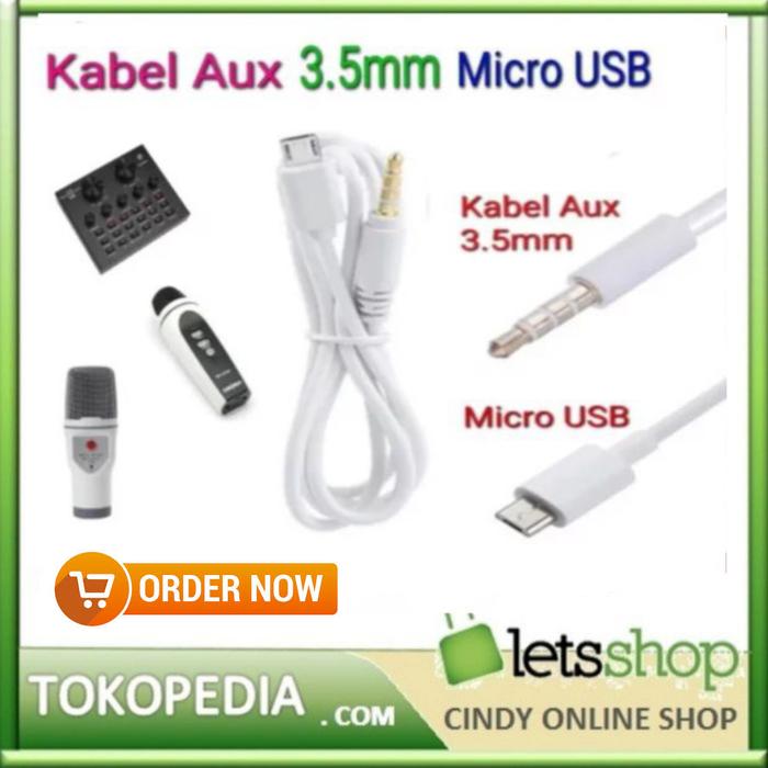 Jual Kabel Micro USB To AUX 3.5mm For Soundcard Sound Card Mixer V8 ...