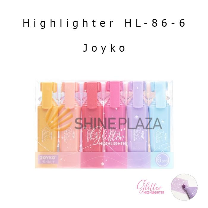 Jual Highlighter Set Glitter Joyko HL-86-6 - Penanda Berwarna Joyko ...