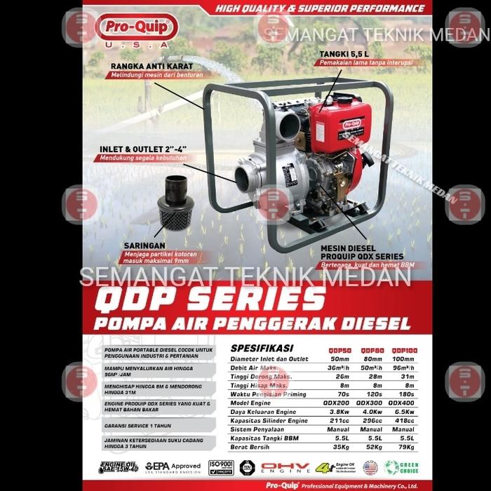 Jual QDP100 MESIN SOLAR POMPA AIR HISAP WATER PUMP 4" 4 " PROQUIP QDP ...