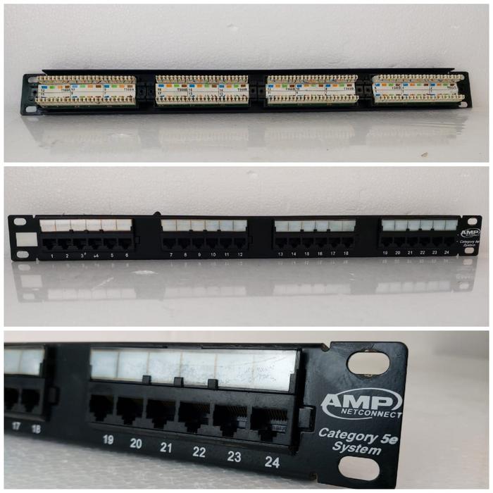 Jual AMP Netconnect Category 5e System Panel Patch Pemasangan Rak 19 ...