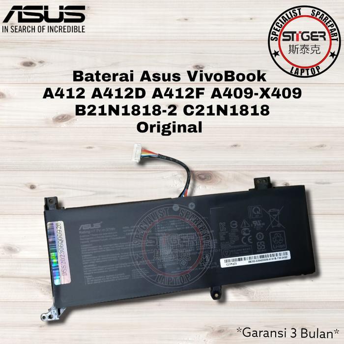 Jual Baterai Asus VivoBook A412 A412D A412F A409-X409 B21N1818-2 C21N1818 - Jakarta Pusat ...