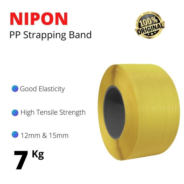 Jual STRAPPING BAND PP NIPON 12MM 15MM TALI PACKING WARNA KUNING 7KG ...
