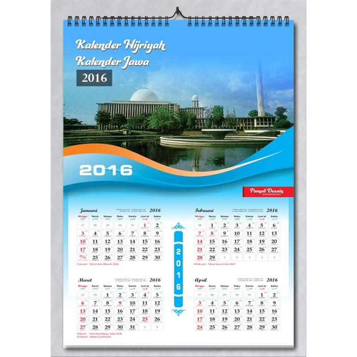Jual Kalender Dinding Isi 6 Lembar - Bahan 260 Gram - Jilid Ring ...