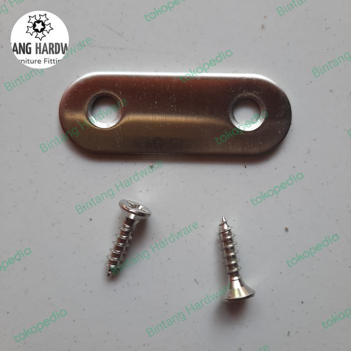 Jual Plat SS Oval Lurus Set Sekrup Plat Stainless Steel Ukuran ...