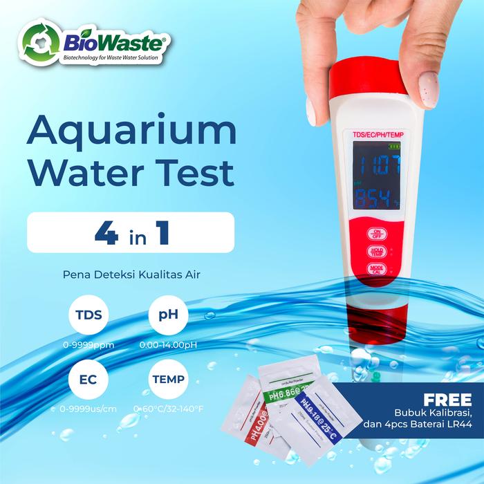 Jual Fishco Alat Ukur Kualitas Air Water Test 4 in 1 TDS, Ph, Ec ...