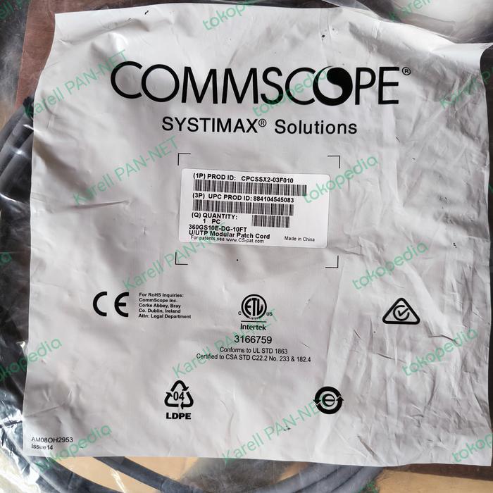 Promo patch cord systimax cat.6A Gigaspeed 10 FEET / Patch Cord UTP Cat ...