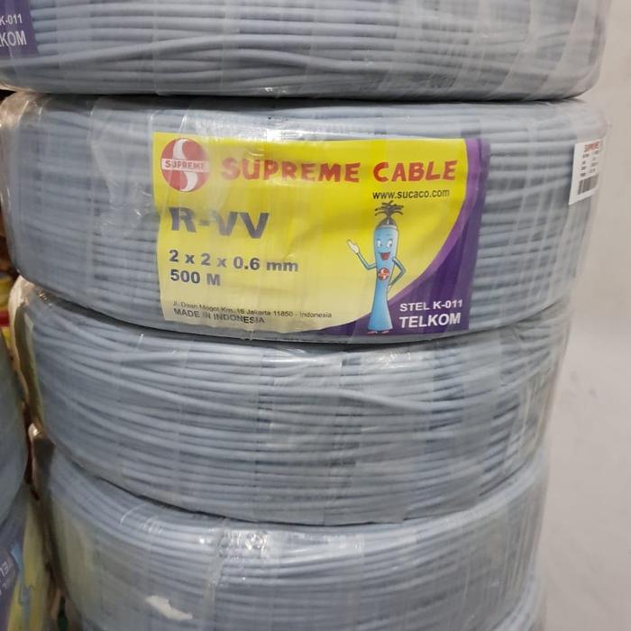 Jual Kabel Telepon Kabel Telpon 2 x 2 x 0,6 mm isi 4 Supreme 1 Roll 500 ...