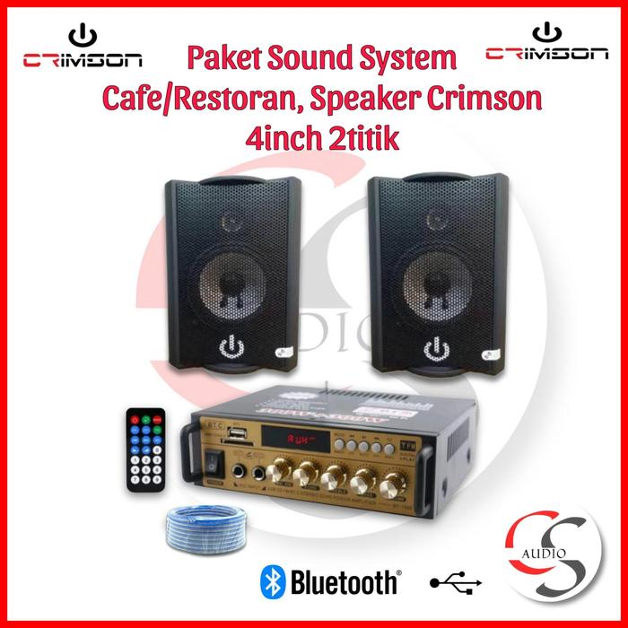 Jual Paket Sound System Cafe/Restoran, Speaker 4inch 2titik + Amplifier ...