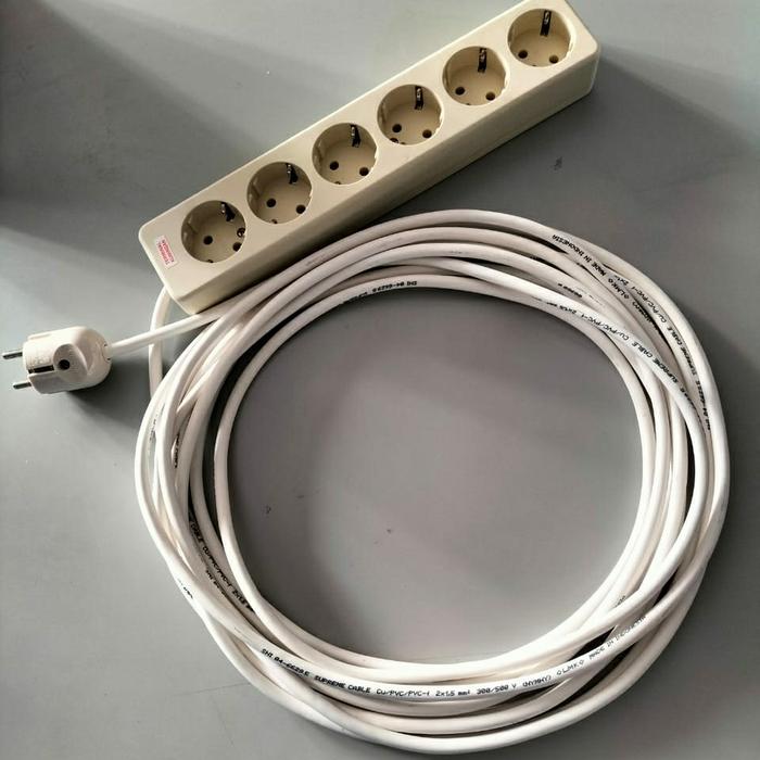 Jual Stop Kontak 6 Lubang Uticon + Steker Uticon + Kabel 5 Meter Rakitan Putih Set - Kota ...