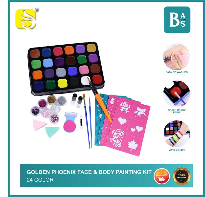 Jual GOLDEN PHOENIX FACE & BODY PAINTING KIT 24 Color - IHFP08 - Kota ...