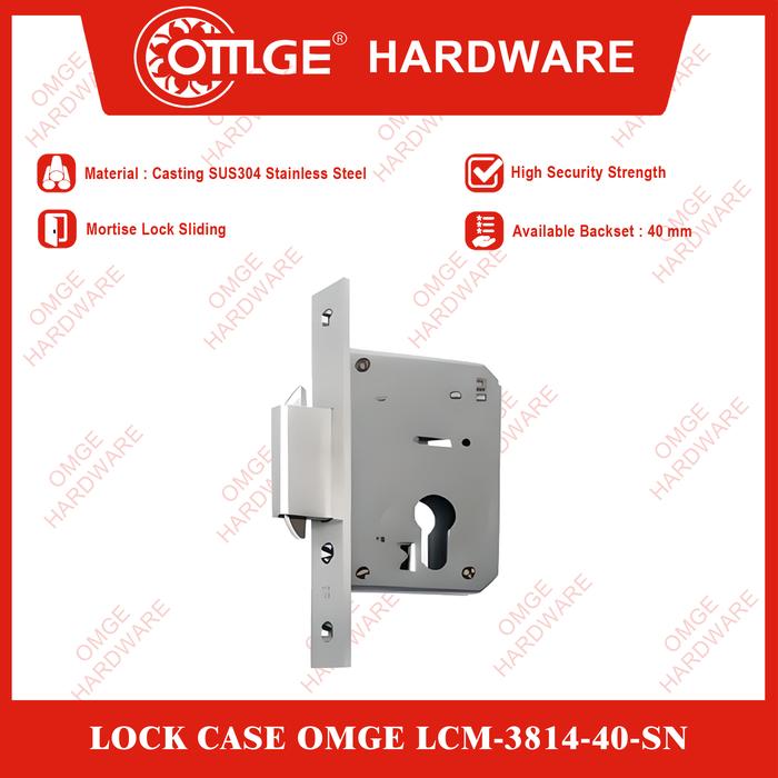 Jual Mortise Lock/lock Case/Bodi kunci Geser OMGE LCM-3814-40-SN ...
