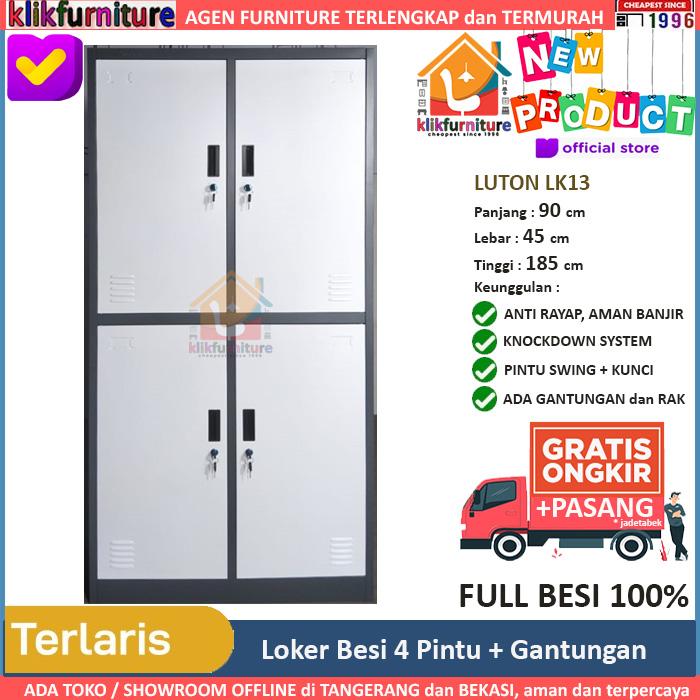 Promo Loker Besi Lemari Locker Pakaian 4 Pintu + Gantungan Baju LK13 LUTON Cicil 0% 3x - Kota ...