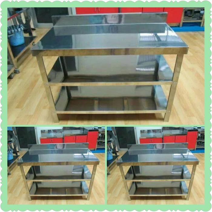Jual Paket 3 Meja Stainless (2 Meja tinggi 90 cm dan 1 meja tinggi 75 ...