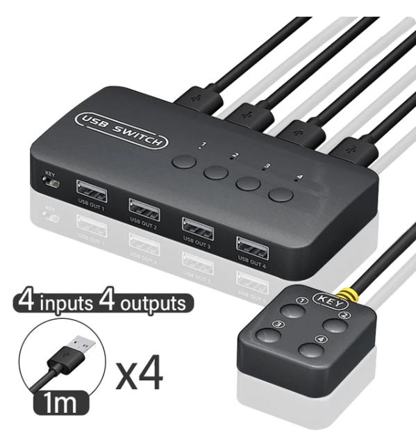 Jual GAINTECH USB Sharing Switch 2 in 4 out / 4 in 4 out USB 2.0 Free ...
