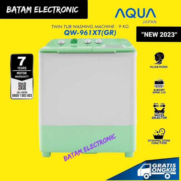 Jual MESIN CUCI AQUA 9 KG QW-961XT(GR) / QW-961 2 TABUNG MANUAL HIJAB MODE - Kota Batam - Batam ...