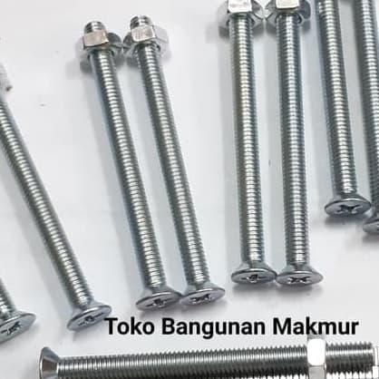 Jual Baut Putih M4 x40 + mur Baut JF4x40 Kepala Obeng 1pcs - Jakarta ...