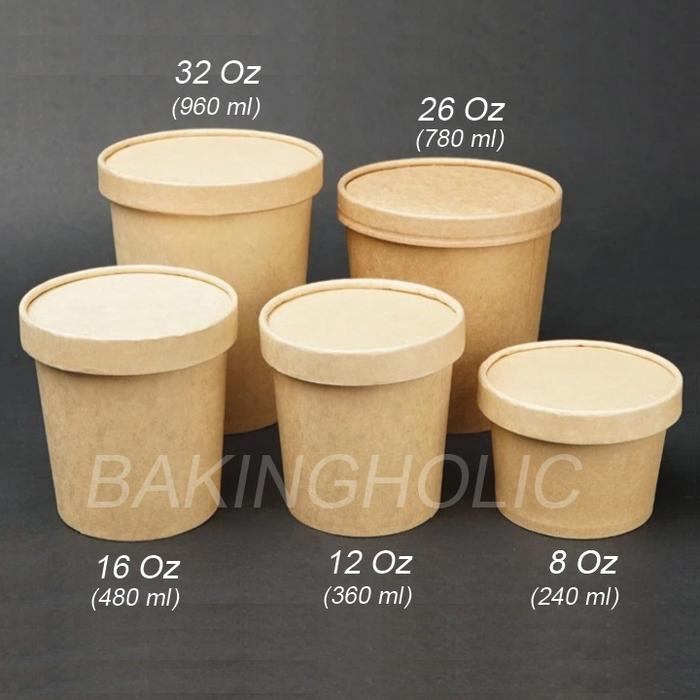 Jual Kraft Paper Bowl / Cup Ice Cream Soup Cup Mangkok Kertas 8 Oz 240 ml - Kota Tangerang ...