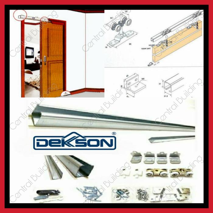 Jual REL GANTUNG PINTU SLIDING 180CM/RELL SLEDING /REL GERSER COMPLETE ...