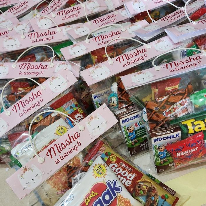 Jual Plastik Snack Ulang Tahun Kemasan Snack Label Ultah Bisa Custom ...