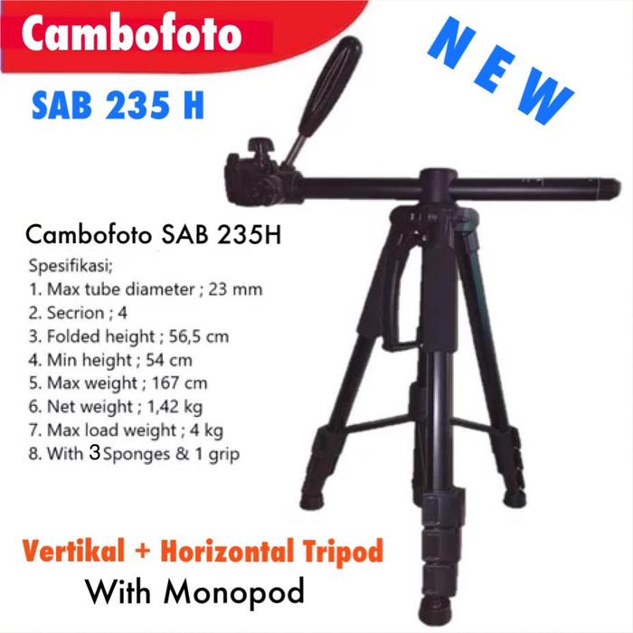Jual Cambofoto SAB235H Multifungsi Tripod Flat Lay & Monopod SAB 235 ...