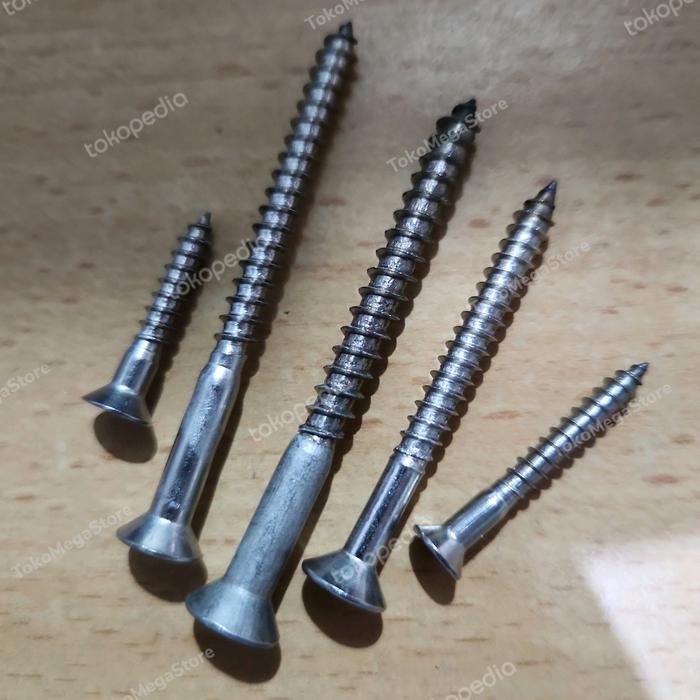 Jual SKRUP KAYU 6cm stainless steel baut kayu 10 x 2 1/2 anti karat ...