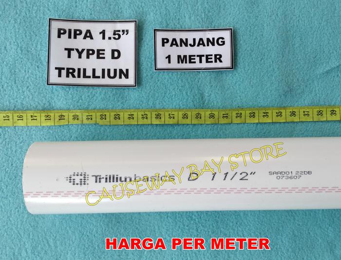 Jual PIPA PVC 1 1/2 INCH D TRILLIUN PUTIH 1 METER - Kab. Sidoarjo ...