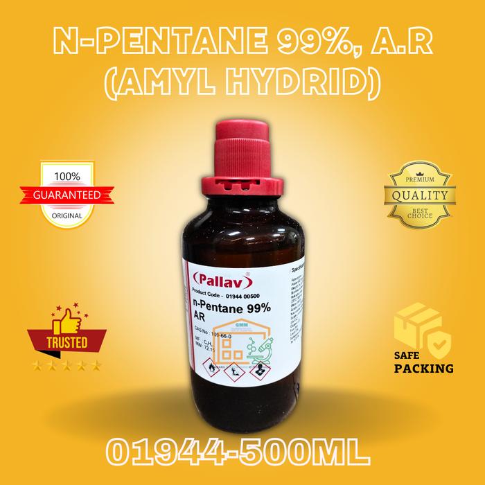 Jual N-PENTANE 99%, A.R (Amyl Hydrid) | C5H12, 500 ml - Kab. Bogor ...
