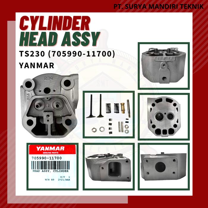 Jual CYLINDER HEAD ASSY TS230 705990-11700 YANMAR ASLI GENUINE - Kota ...