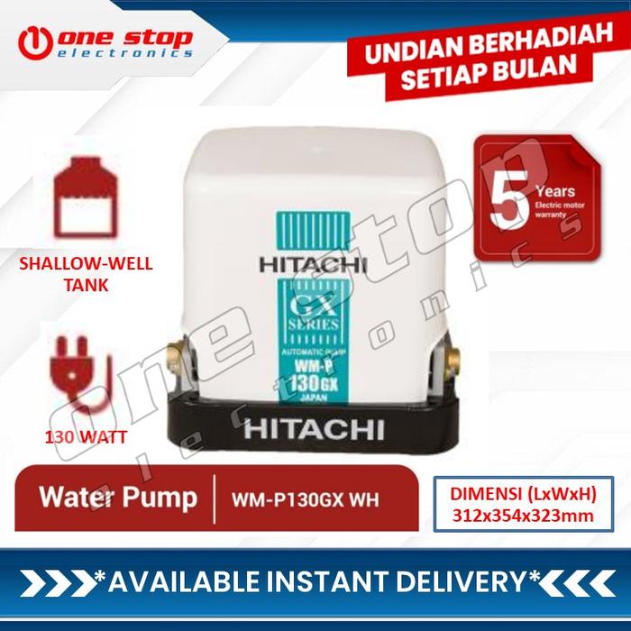 Promo HITACHI WM-P130GX Pompa Air (Water Pump) Sumur Dangkal Cicil 0% 3x - Jakarta Utara ...