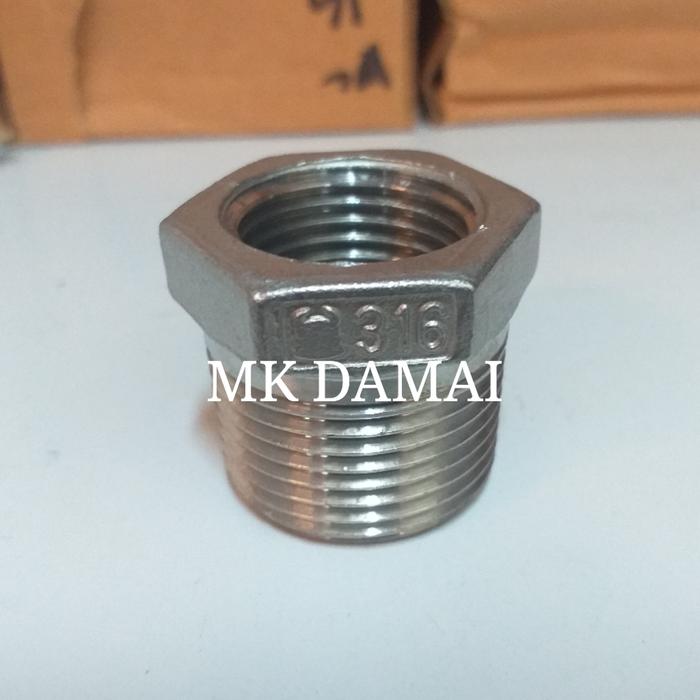 Jual V ring SS316 drat 1/2 x 1/4"inch / Bushing Vlok ring stainless 316 ...