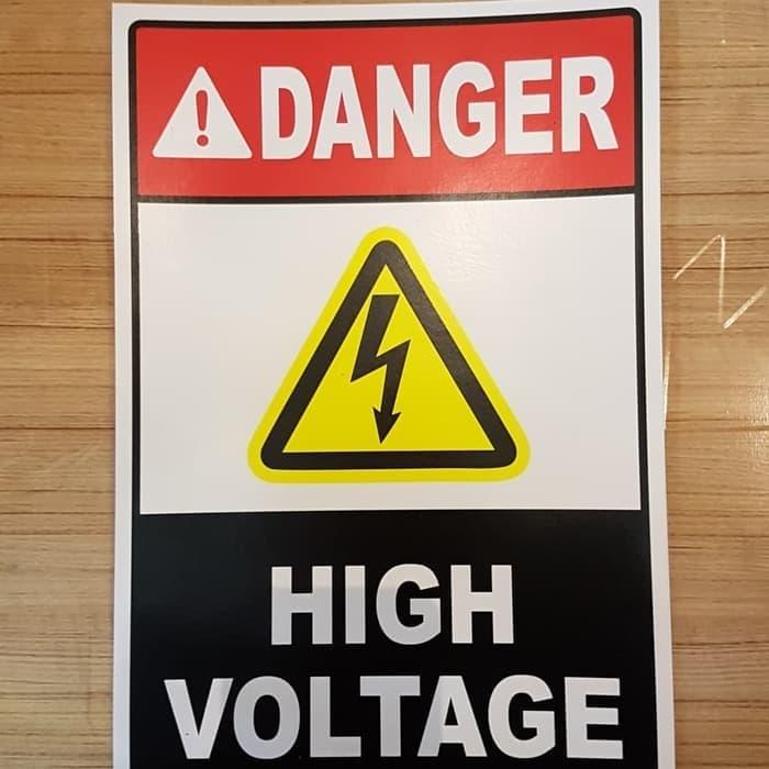 Jual SIGN STICKER DANGER HIGH VOLTAGE UKURAN 15X20CM K3 RAMBU SAFETY ...