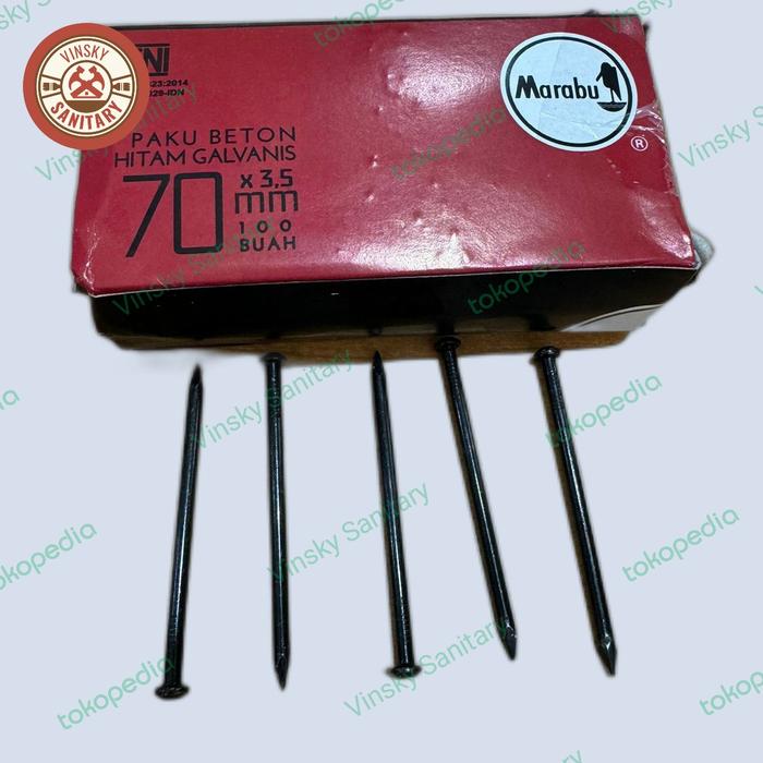 Jual Paku Beton CALVANIS HITAM 70 / Paku Beton MARABU HITAM 7 CM isi ...