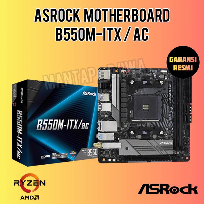 Jual Asrock Motherboard B550M ITX / ac WiFi AMD AM4 Mini Mobo type c ...