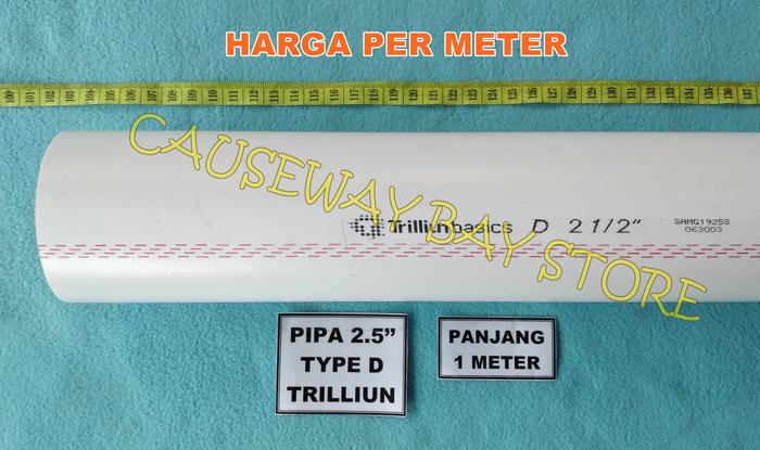 Jual PIPA PVC 2 1/2 INCH TYPE D TRILLIUN PUTIH 1 METER - Kab. Sidoarjo ...