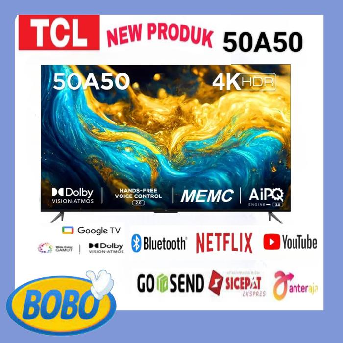Jual TCL 50A50 Google Smart LED TV 50 Inch UHD 4K MEMC Dolby Atmos HFVC ...
