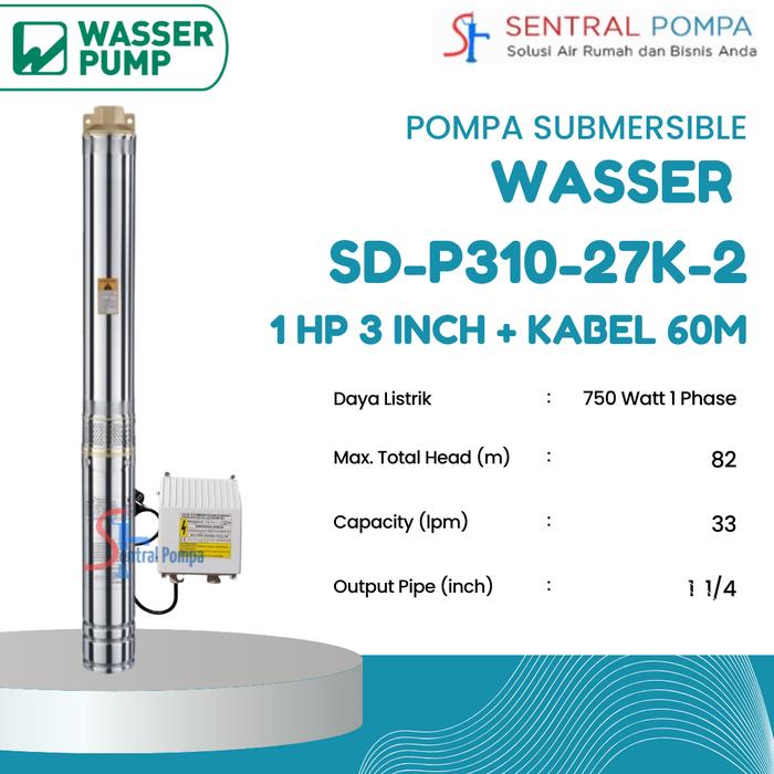 Jual Wasser SD-P310K-2 Submersible Deep Well Pump Pompa Sible 1 PK ... Jual Wasser SD-P310K-2 Submersible Deep Well Pump Pompa Sible 1 PK ...