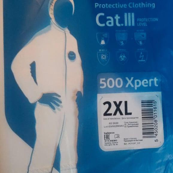 Jual APD / Coverall water resistant Tyvex Dupont Expert 500 UK XL ...