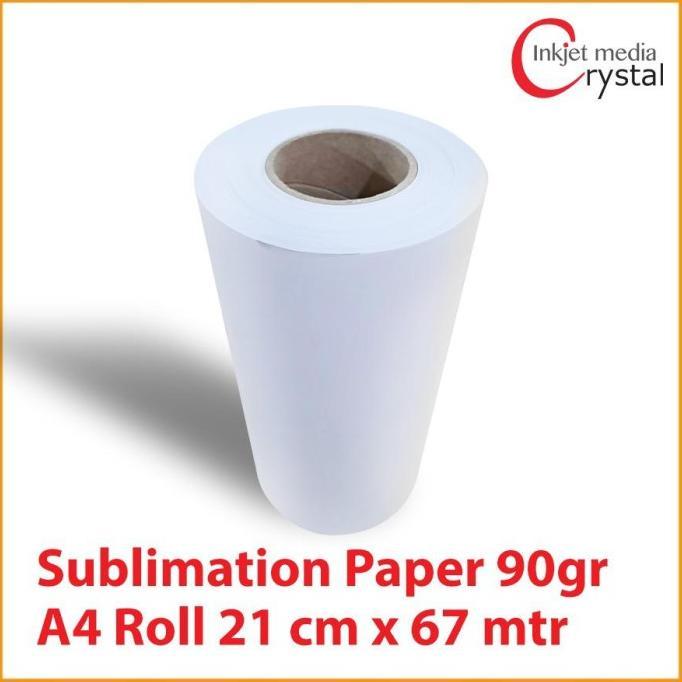 Jual KERTAS | KERTAS SUBLIM 90GR A4 ROLL 21CM X 67 MTR FAST DRY ...