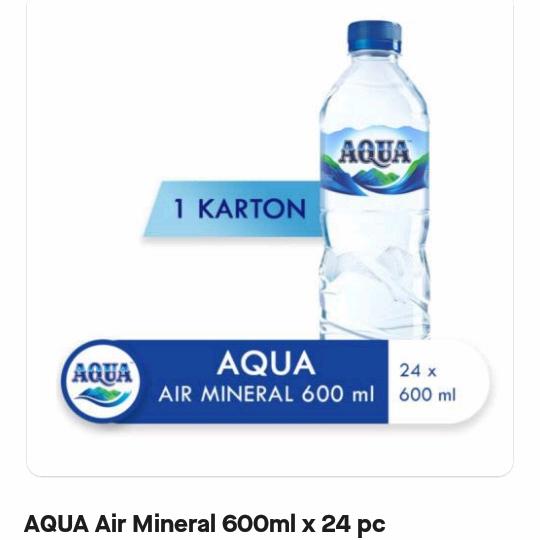 Jual AQUA BOTOL 600 ML AIR MINERAL (1 KARTON 24 BOTOLS) - Jakarta Barat ...