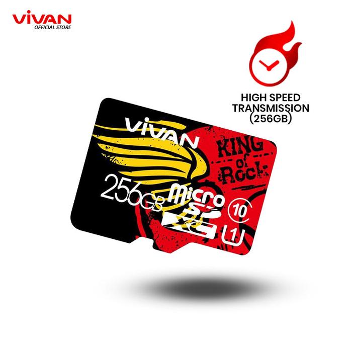 Promo VIVAN V256U10 256GB Class 10 Micro SD TF Card Black + Red Cicil 0 ...