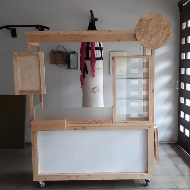 Jual booth portable / gerobak pakai atap buka tutup / booth jualan ...