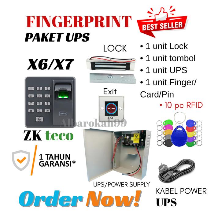 Jual Fingerprint X6/X7 ZKteco Paket Accessdoor with UPS - Kota Tangerang - Albarokahshop 99 ...