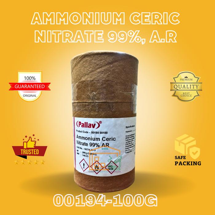 Jual Ammonium Ceric Nitrate 99%, A.R | (NH4)2Ce(NO3)6, 100 Gram - Kab ...