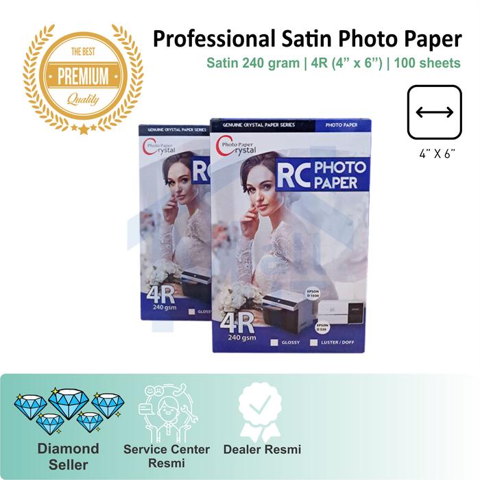 Jual Kertas Foto Professional Satin 240GR 4R 100 Sheet High Quality ...