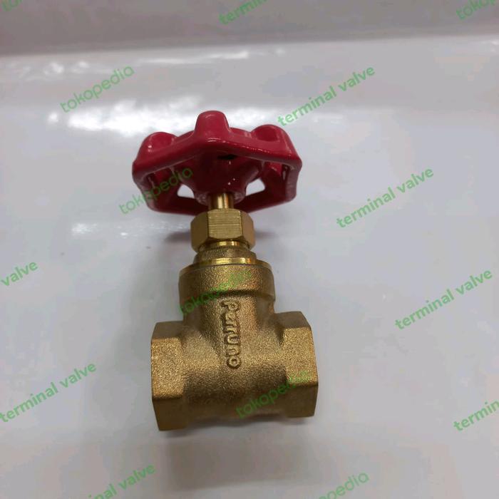 Jual gate valve perruno 1"/stop kran putar 1"/gate valve kuningan 1 ...
