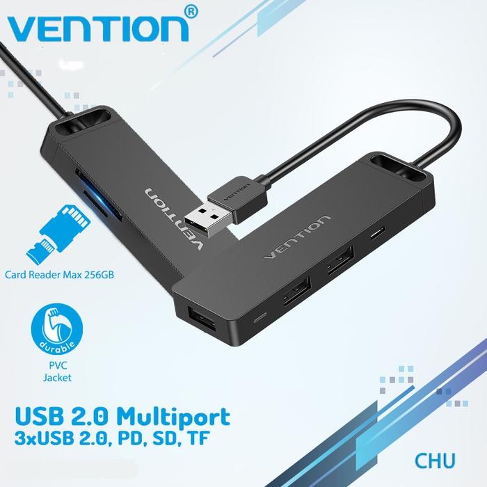 Jual Vention CHU USB HUB 3 PORT USB 2.0 + CARD READER & POWER - Jakarta ...
