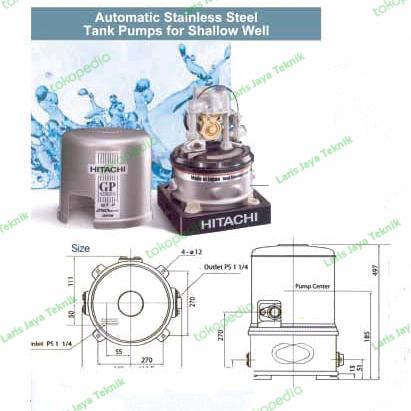 Jual POMPA AIR STAINLESS HITACHI 250 WATT WTPS-250GX (KHUSUS INSTANT ...