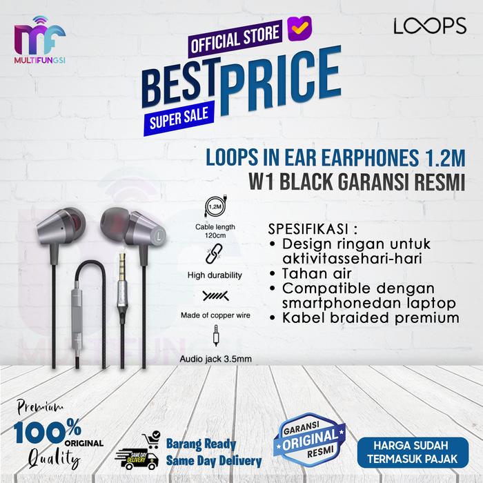 Jual Loops In Ear Earphones 1.2M- W1 Black Garansi Resmi - Jakarta ...